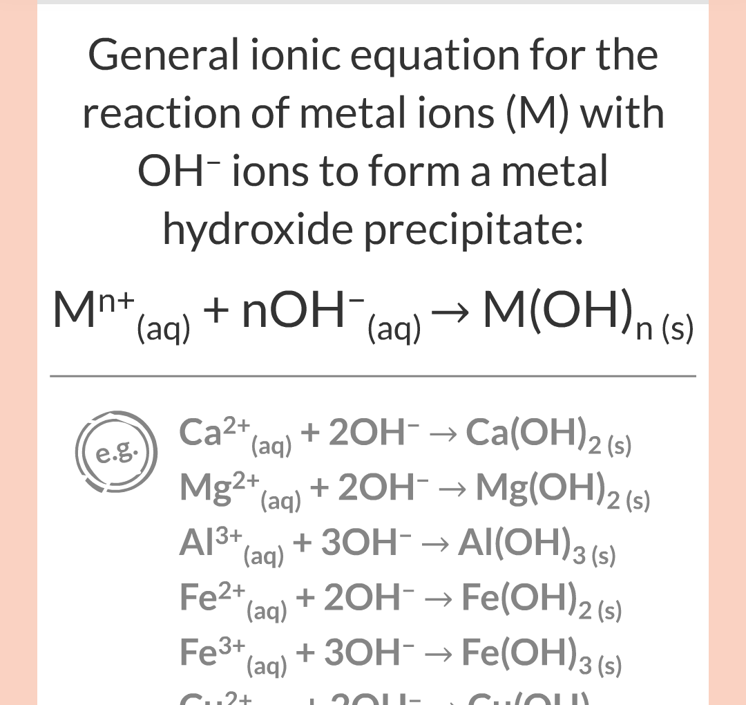 5 - Metal Hydroxide Precipitate Tests