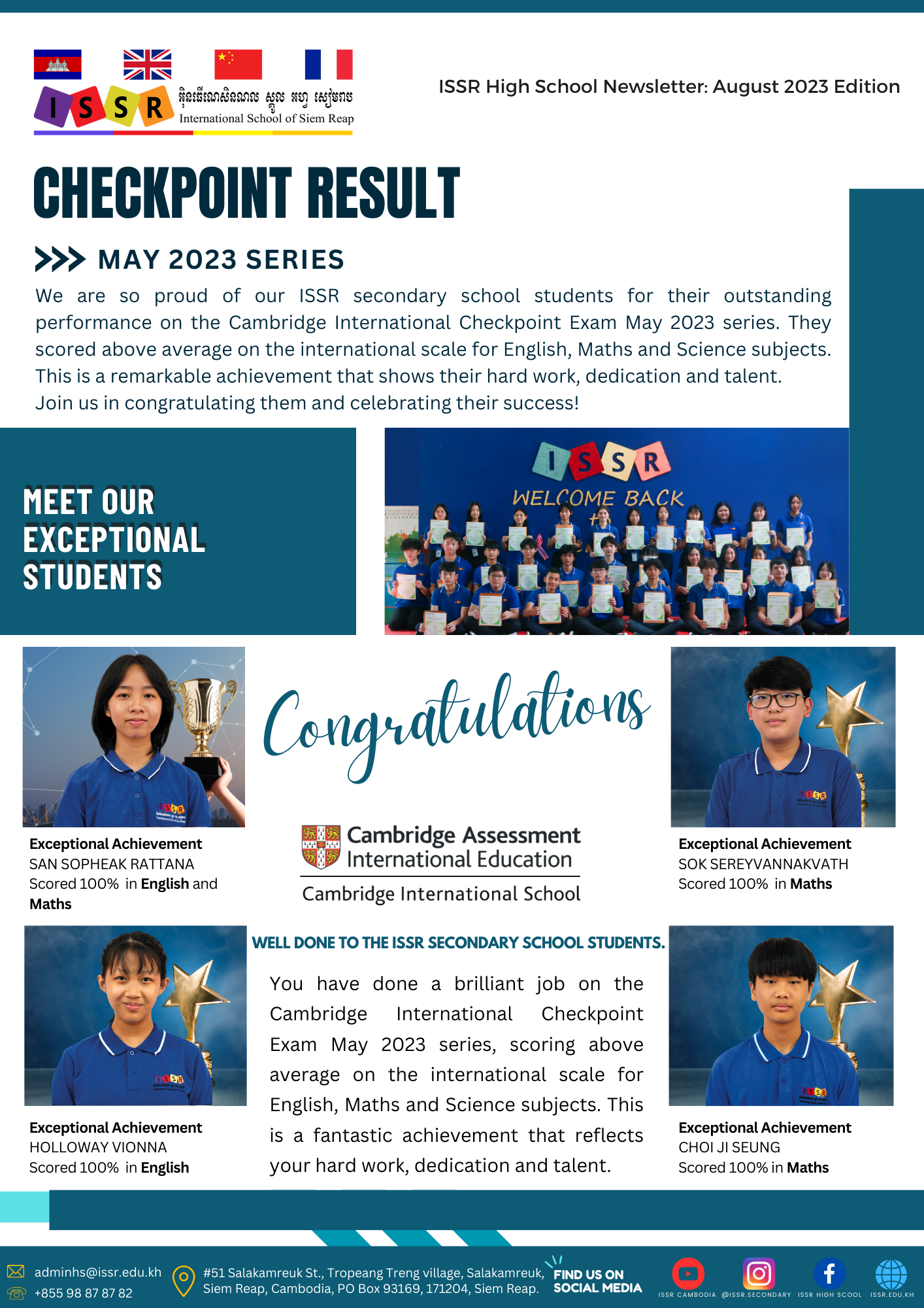 Our Year 9 Students Shine on Checkpoint Exams – International School of ...